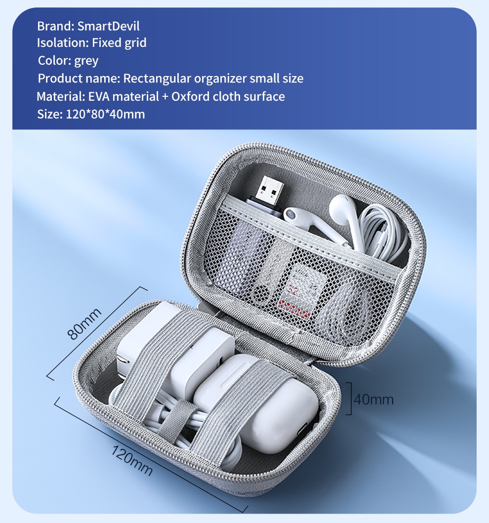 SmartDevil Headphone Organizer Case Data Cable Charger Protector ...