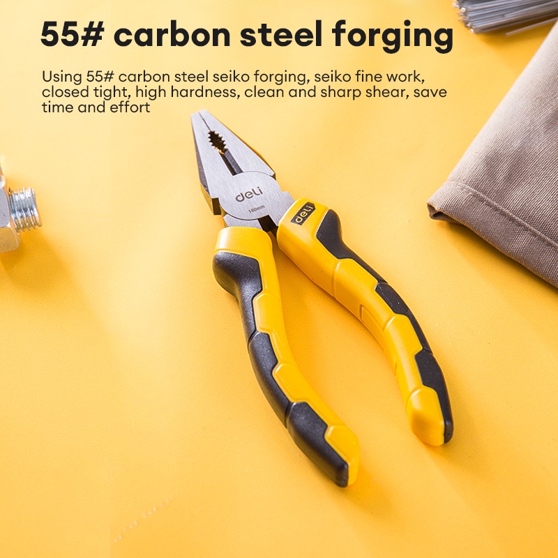 Deli 6"/7"/8" Pliers Heavy Duty Plier Tool Multifunctional Steel Wire ...