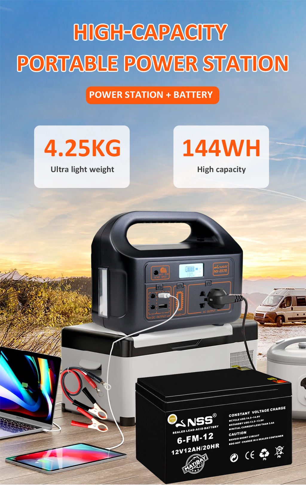 NSS Portable Power Station 150W 12000mAh Portable Generator Solar ...