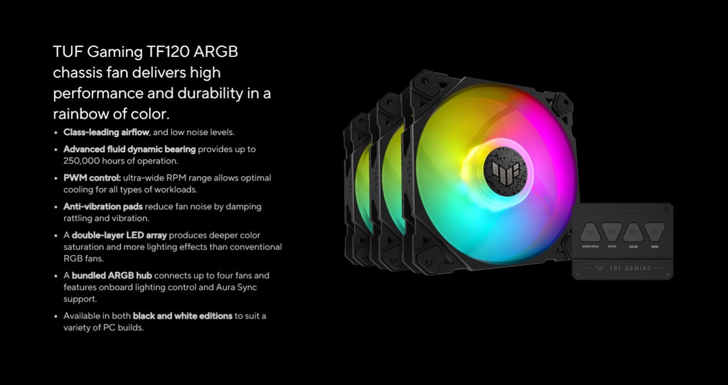 Asus TUF Gaming TF120 w/ ARGB Controller Aura Sync Gaming Chassis ...