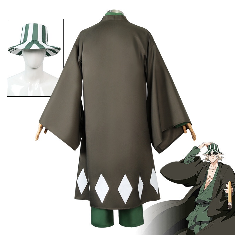 Anime Bleach Cosplay Urahara Kisuke Costume Men Women Green Kimono ...