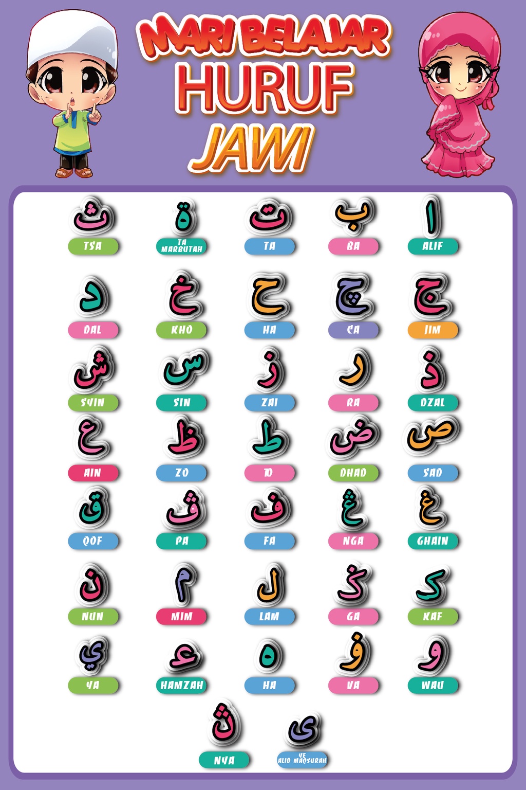 Poster Let's Learn Jawi Letters 20x30 Inches | Shopee Philippines