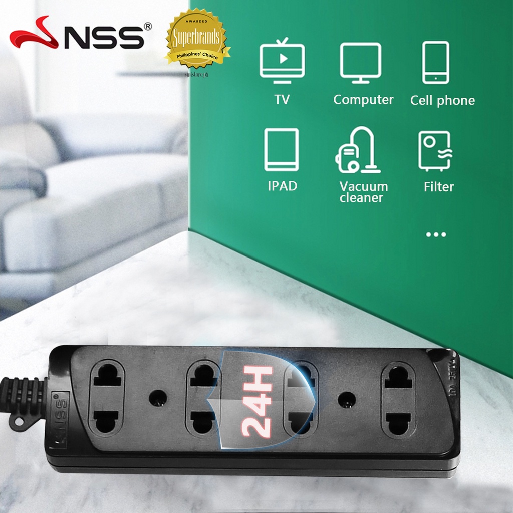 NSS Power Socket 4 Gang Extension Outlet Socket 3M 5M 8M Wire Extension ...