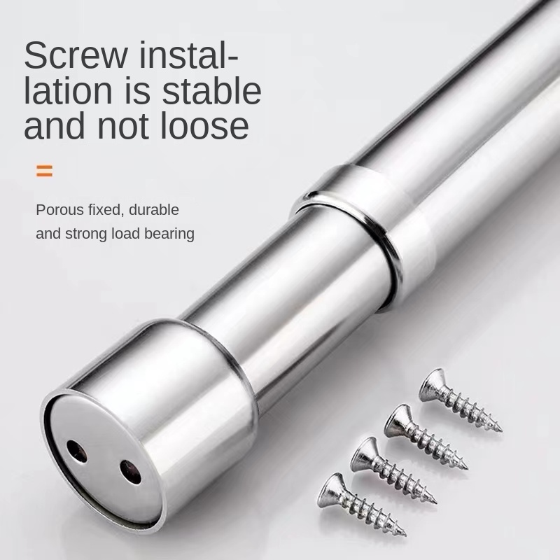 A52 COD【Manila】Stainless Steel Cabinet Rod Adjustable Rod Clothes Rod ...