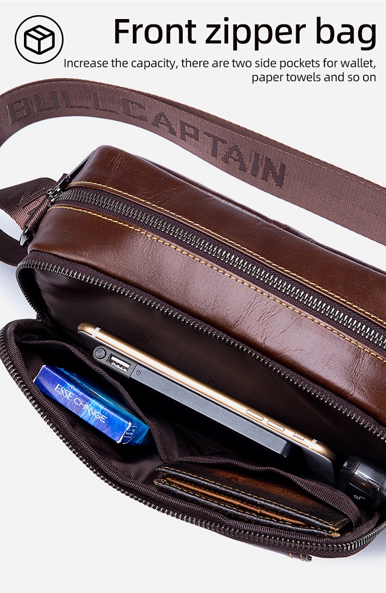 BULLCAPTAIN Brand Men's Crossbody Shoulder Bags High Quality Fashion ...