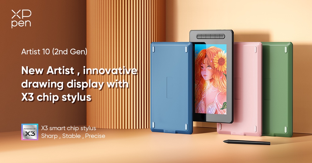 XPPen Artist 10 2nd Pen Display Drawing Monitor Drawing Display With X3 ...