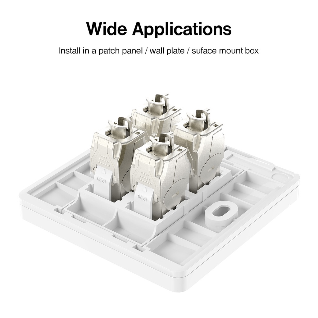AMPCOM CAT8 Keystone Jack, Fluke DSX 8000 Passed AMPCOM Shielded Zinc ...