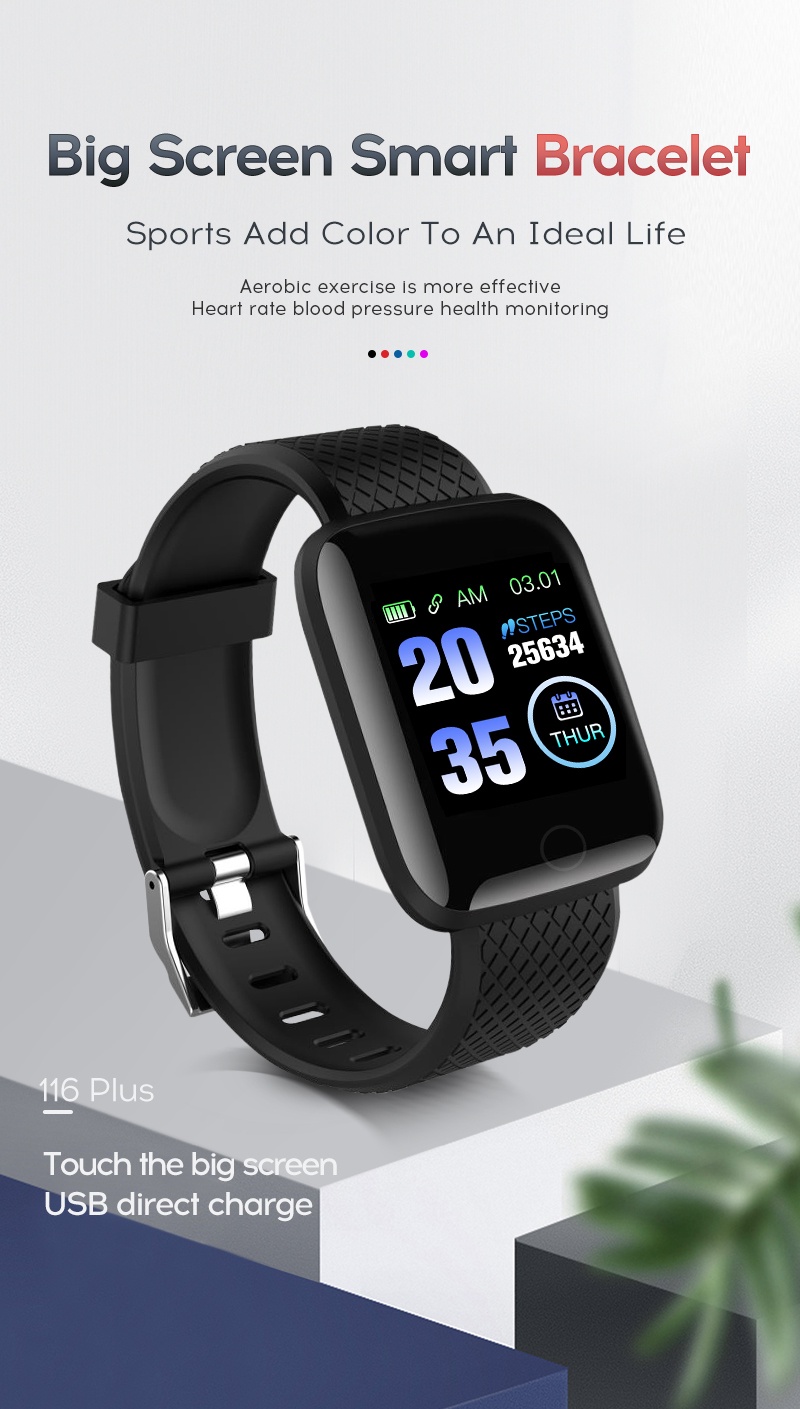 【COD】116Plus Smart Watch D13 Smart Bracelet Men Women Heart Rate Watch Heart Rate Monitor ...