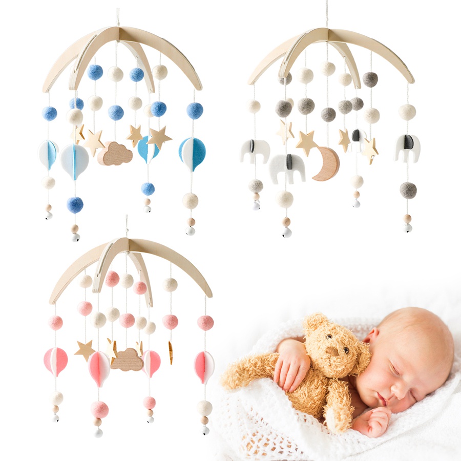 1 set of baby cell phone rattles star weave bedbell baby toys 0-12 ...