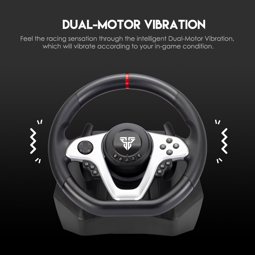 Fantech R1 Racing Steering Wheel Gamepad Controller 3 Pedals PC XBOX ...