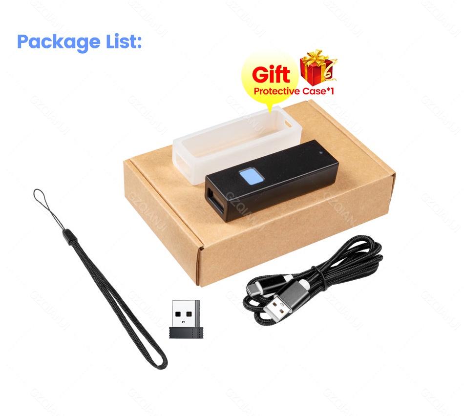 Mini Portable Barcode Scanner Handheld Bluetooth Wireless 1D 2D QR ...