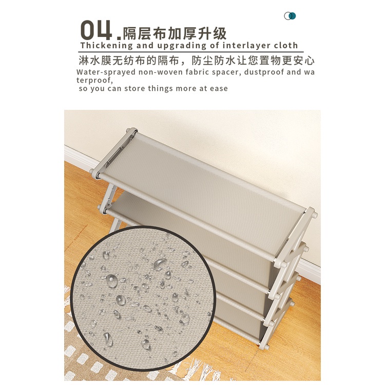 5 Layer foldable Shoes Rack Tier Colored Stackable Stainless steel ...