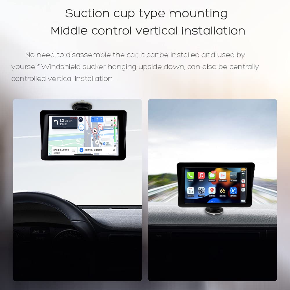 7"inch Carplay&Android Auto portable car smart screen wireless IOS_Car ...