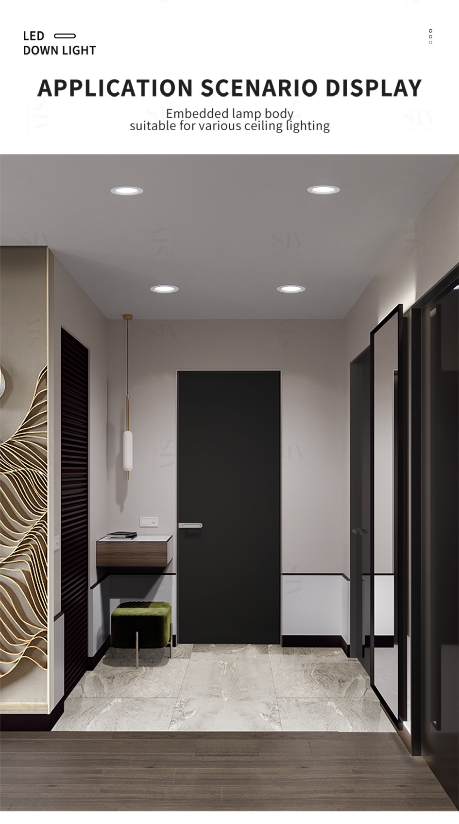 Siv Ceiling Led Panel Light Down Pin 3 Color Temperature 2 Years ...