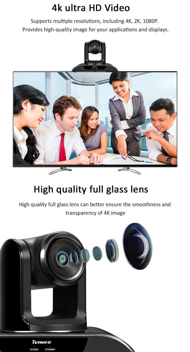 Tenveo 4K UHD / VHD PTZ Video Conference Camera with 5X Digital Zoom ...
