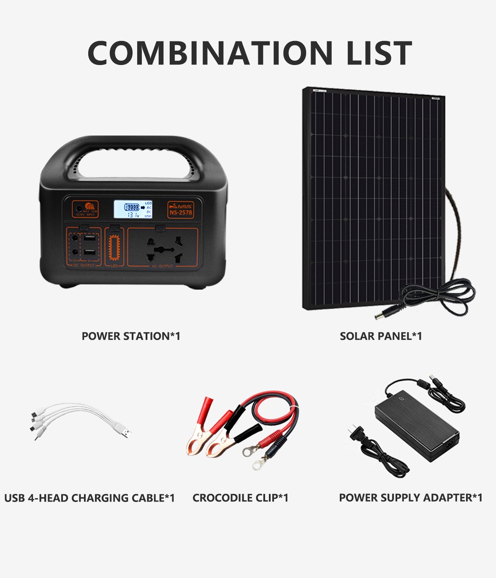 NSS 150W portable power station with 20W solar panel, used for home and ...