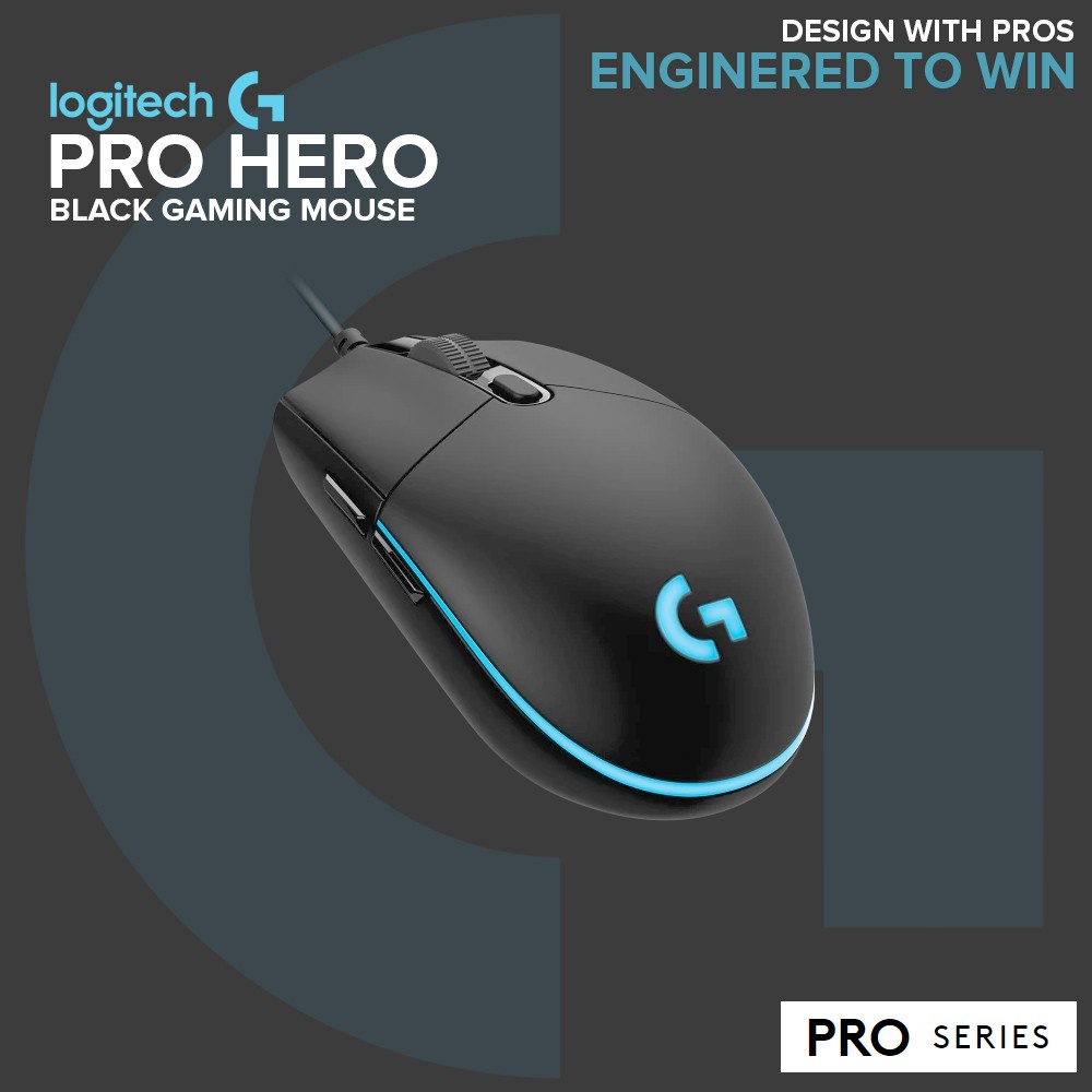 EasyPC | Logitech PRO HERO Gaming Mouse Black | Shopee Philippines