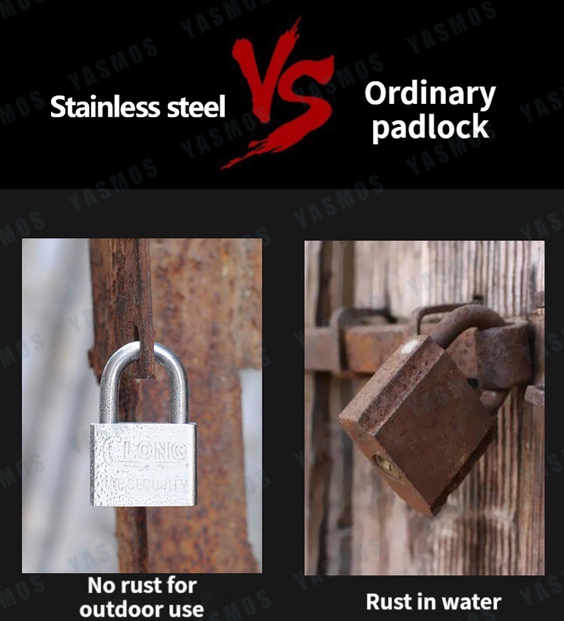 Heavy Duty Gate Padlock Stainless Steel Safety Padlock Universal Door ...