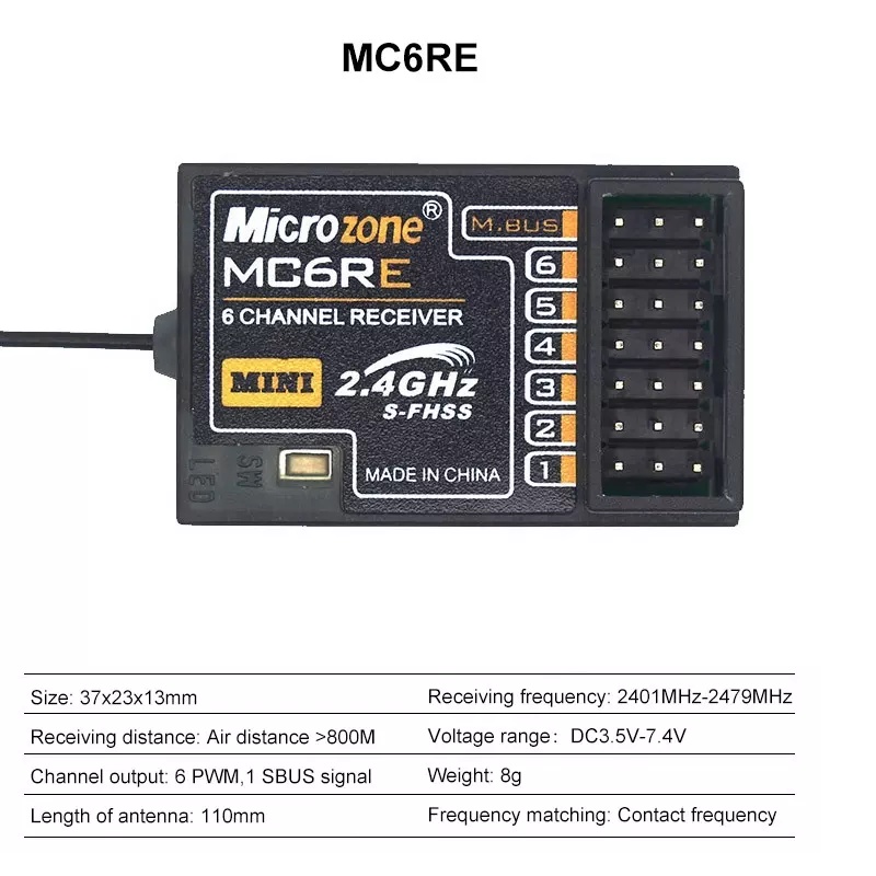 MicroZone MC6RE MC7RB MIni M-SBUS Receiver 6CH MC8RE 8CH For MC6C MC8B ...