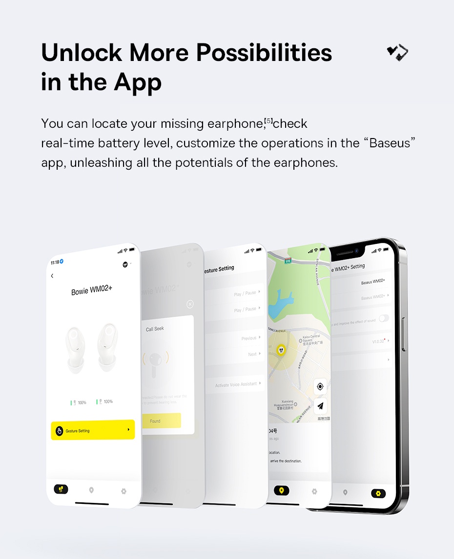 Baseus WM02 Pro Wireless Earphones TWS Bluetooth 5.3 Headphones ...