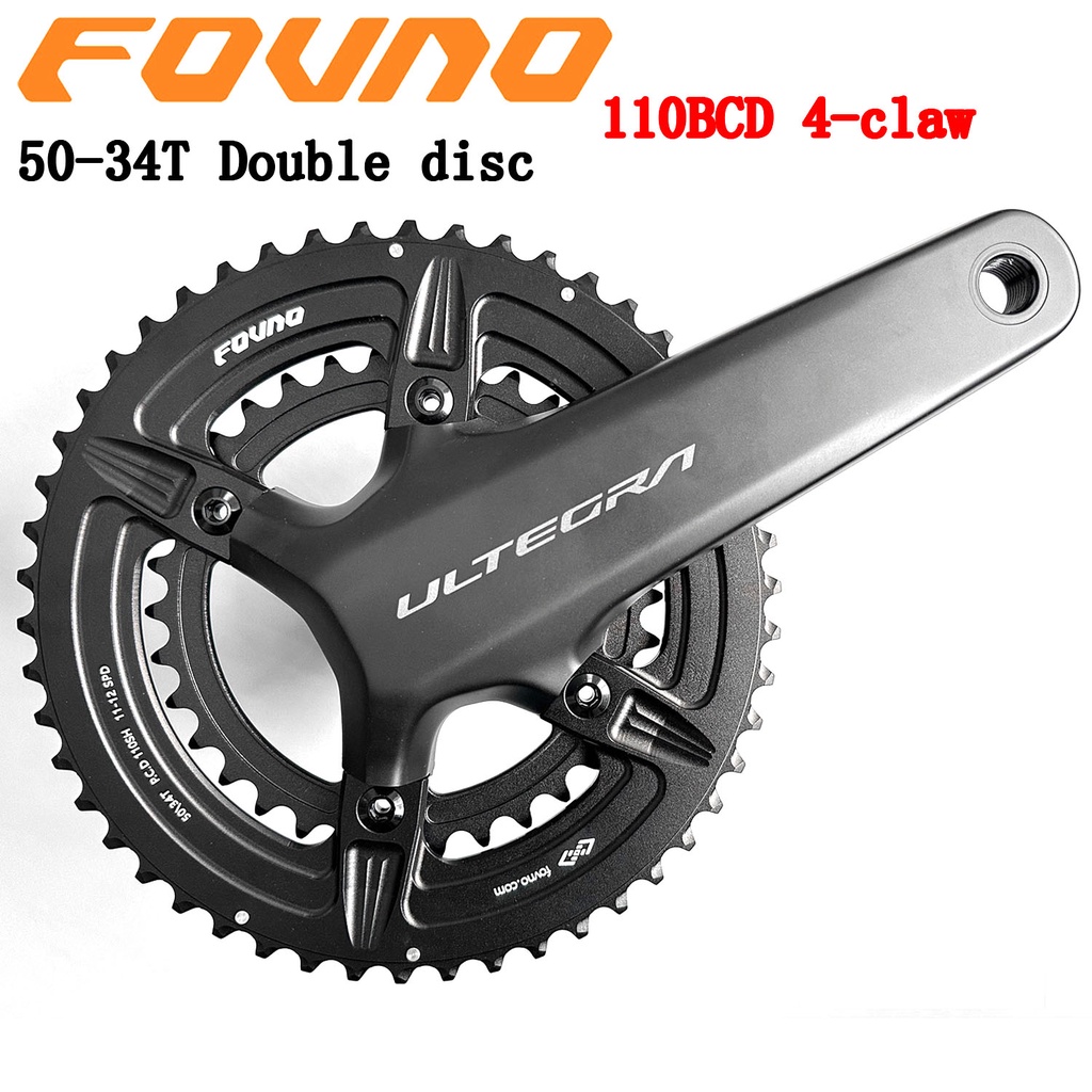 FOVNO 110BCD 4-claw Road Bike Chainring 50-34T double Speed Gear disc ...