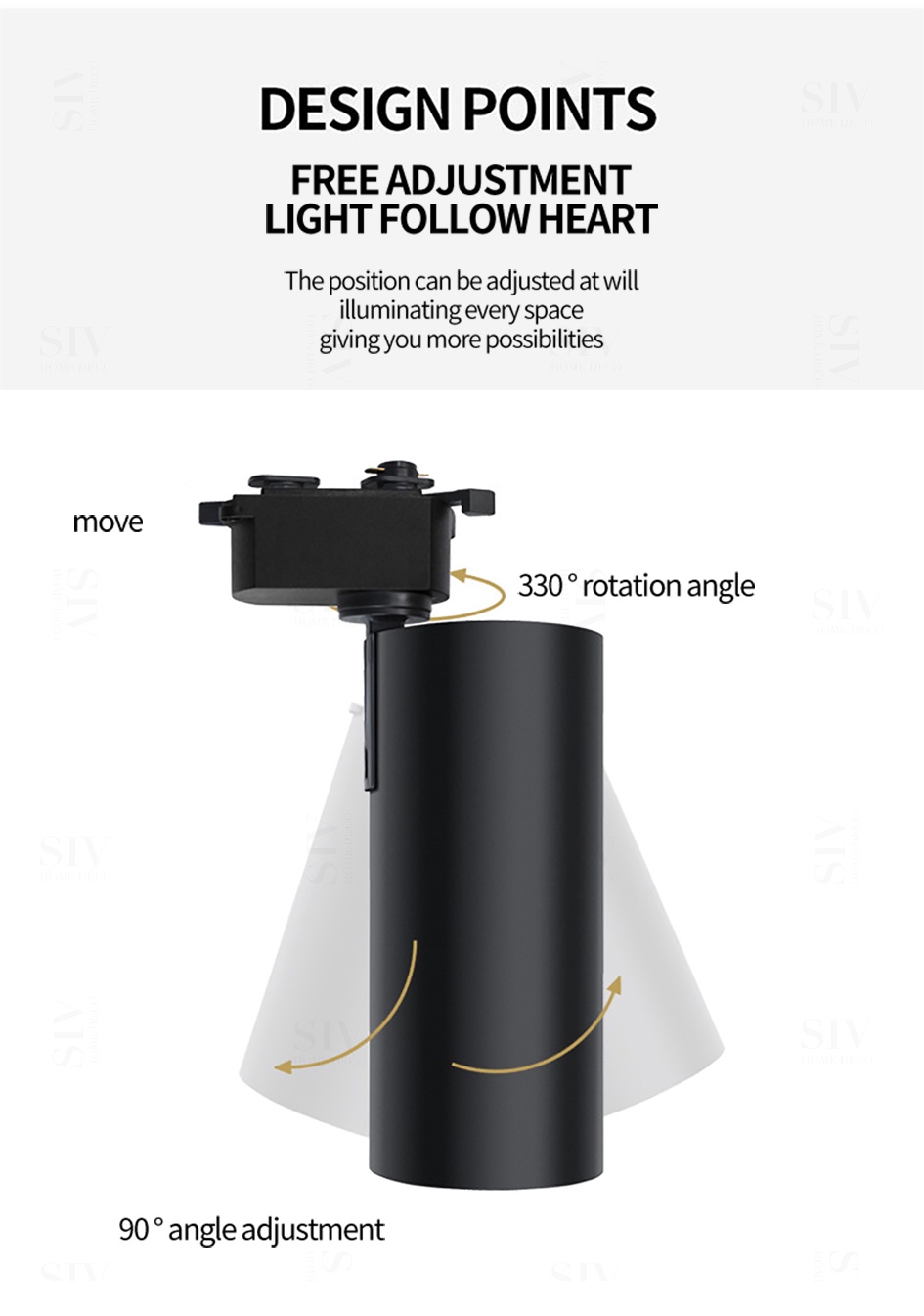 Siv 20W Track Light Set 4 Tracking Lights + 1 Track Spotlight Rail Led ...