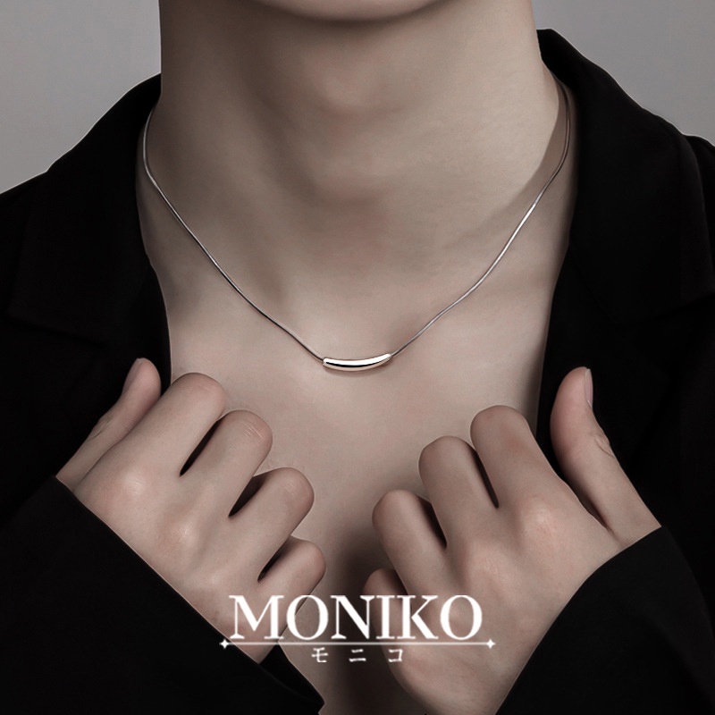 MONIKO Original Design Less is More Silver Simple Necklace Couture ...