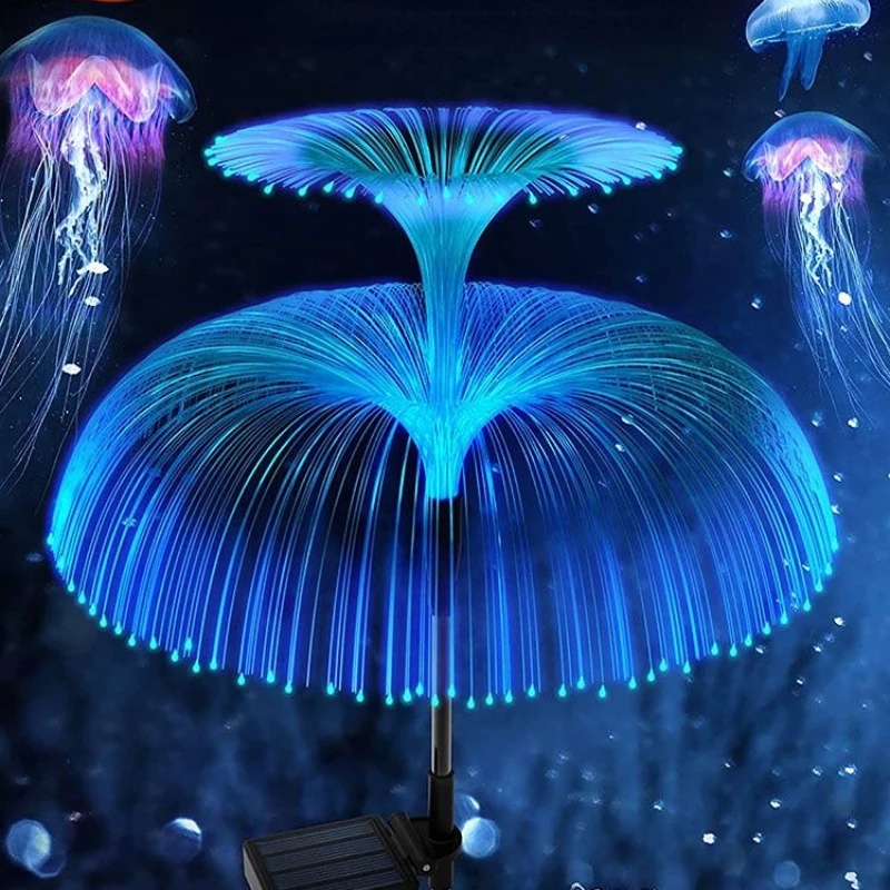 New Solar Fiber Optic Fountain Light Led 7Colors Jellyfish Lights ...