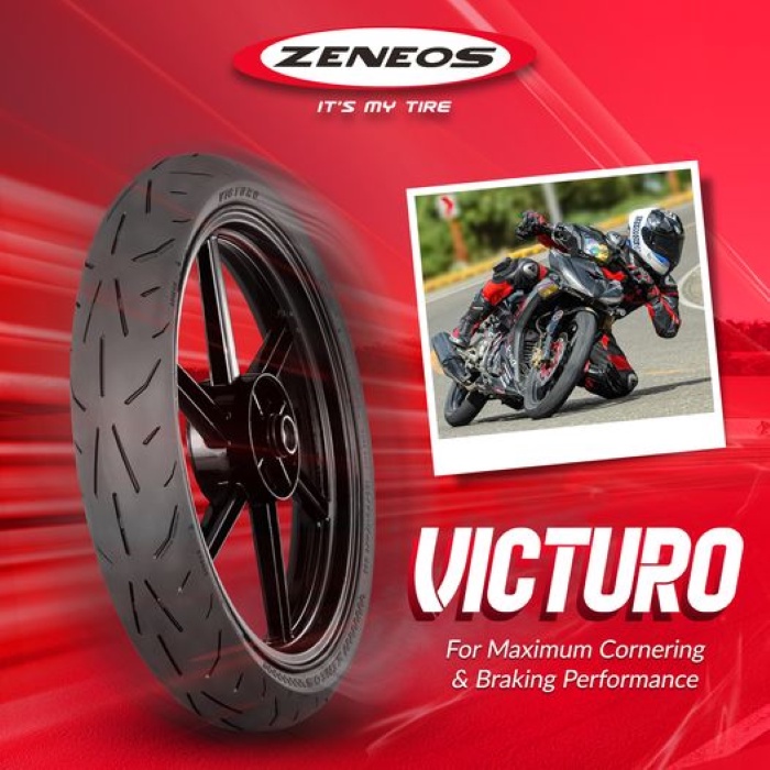 Zeneos VICTURO 90/80-14 Tubeless Motorcycle Racing Tire design for wet ...