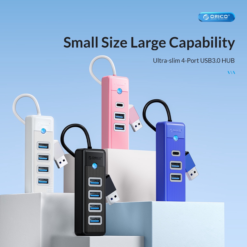 ORICO Mini Portable 4-Port USB 3.0 Hub, Multi Expander Converter OTG ...