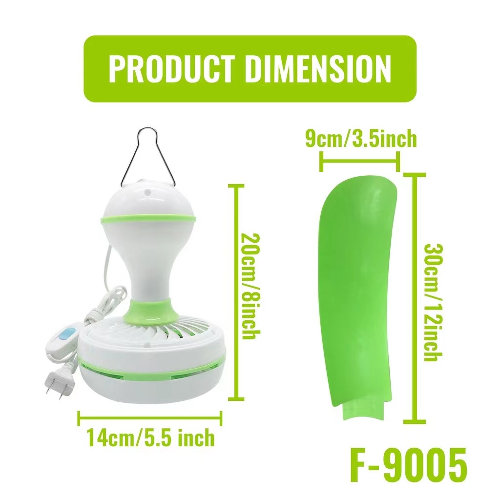 KUKU Portable Hanging Ceiling Fan Energy Saving Fan 5blades Fan F-9005 ...