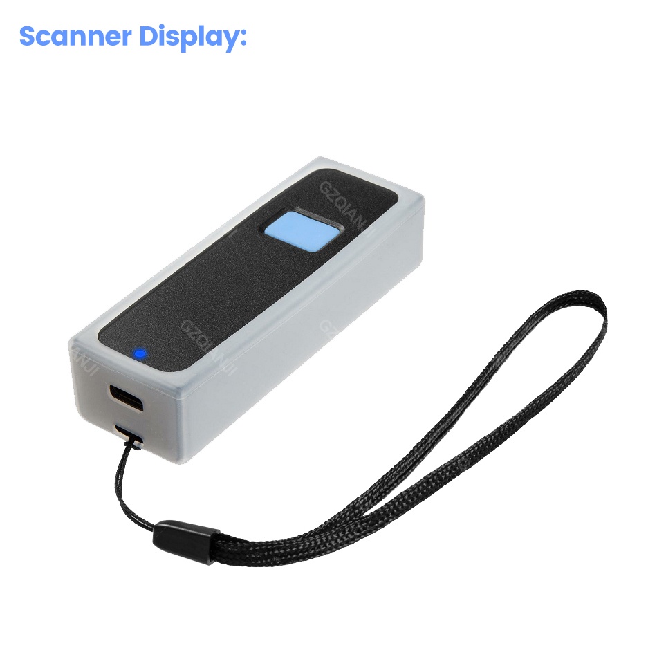 Mini Barcode Scanner 1D/2D Screen Reader Bluetooth/2.4G/USB 3 in 1 ...