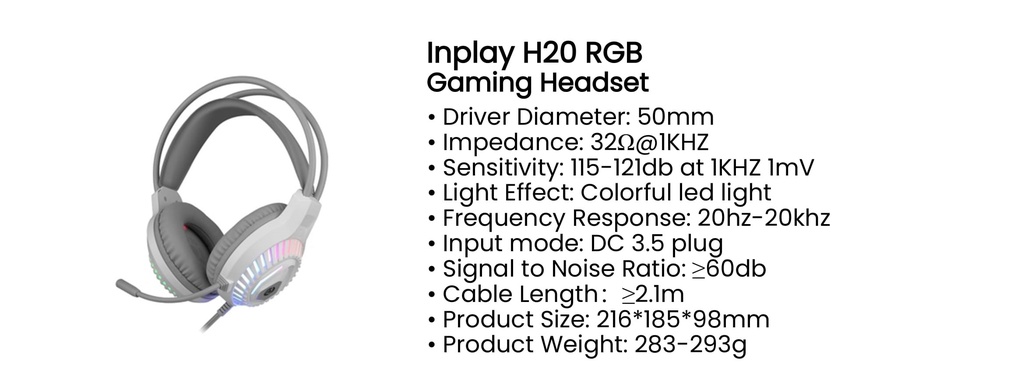 Inplay H20 RGB | Black | White | Gaming Headset | EJDalanon | Shopee ...