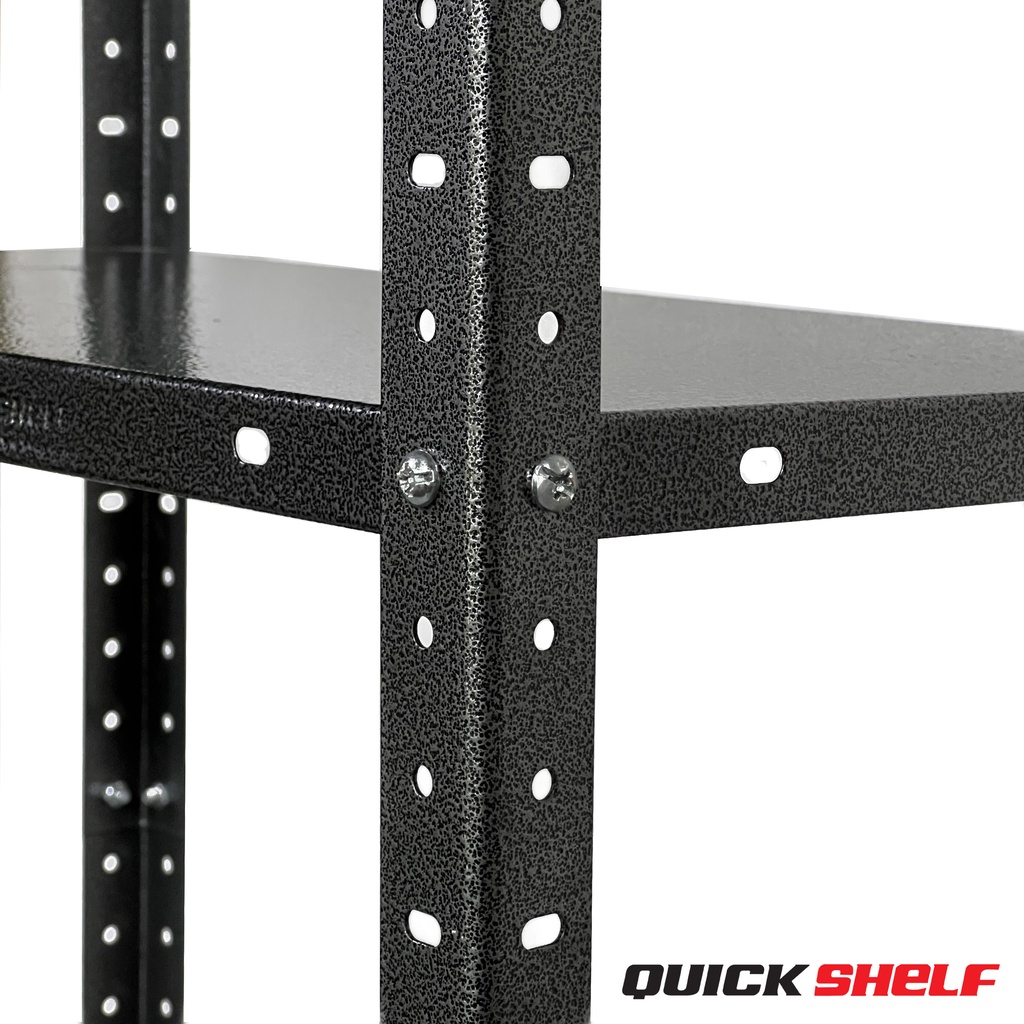 QUICK SHELF Heavy-Duty Metal Shelving Adjustable White/ Hammertone 4 ...