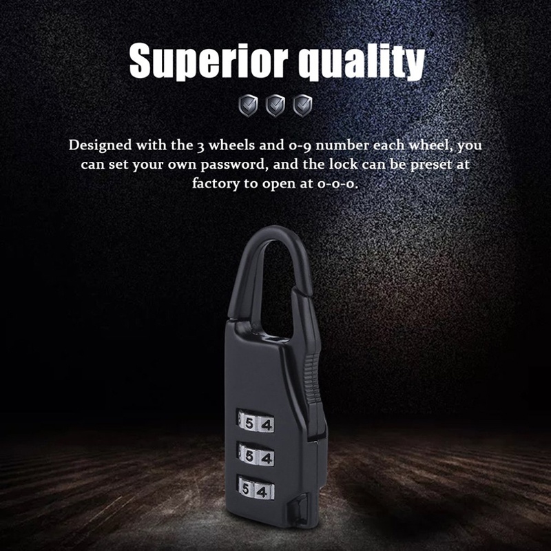 KIPRUN Mini Digit Code Lock Combination Padlock Safety Travel Security ...