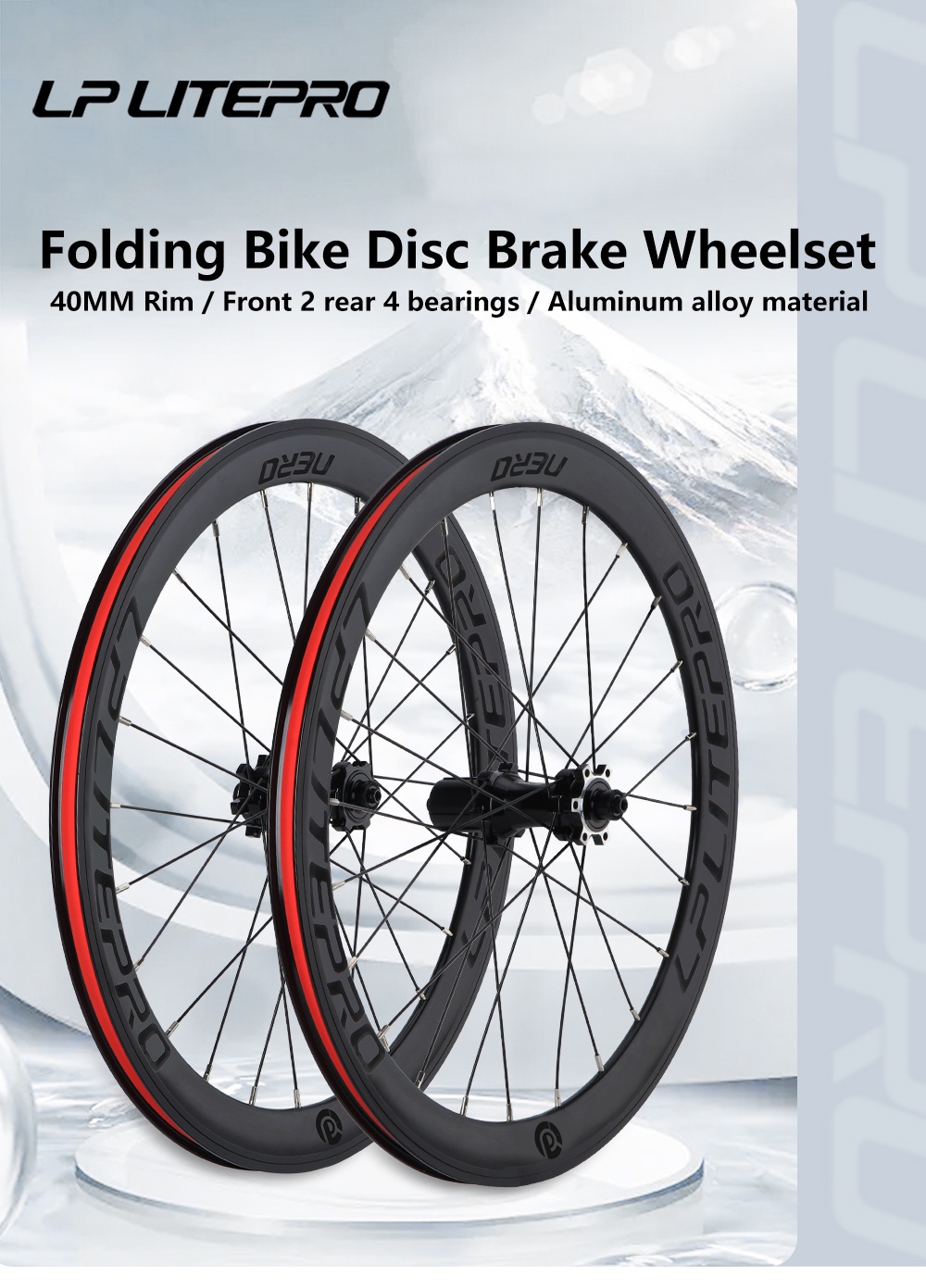 Lp Litepro Aero Ultra Light Wheels 40mm Rim For Folding Bicycle 20 Inch ...
