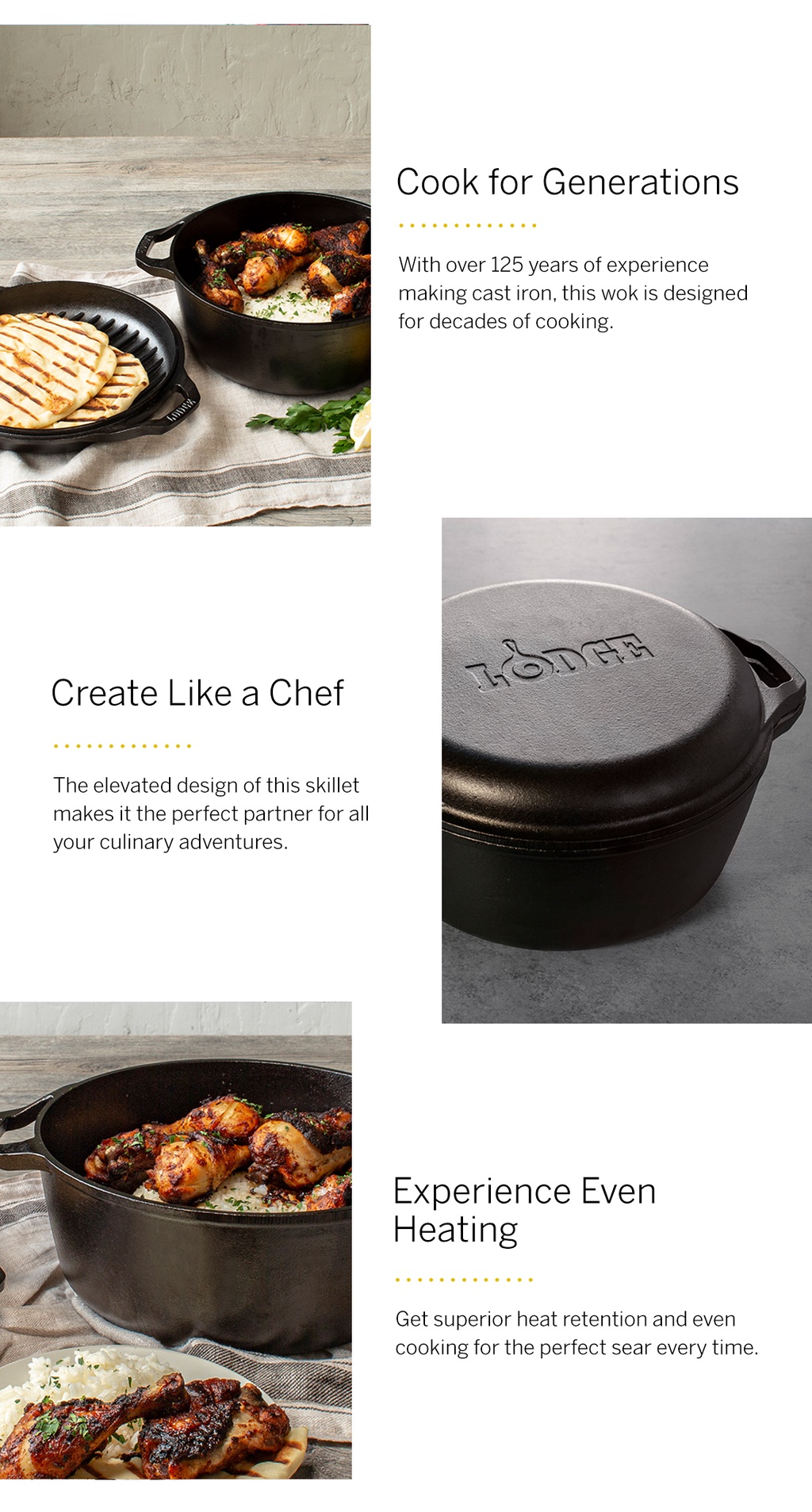 Lodge Chef Collection 6 Quart Seasoned Cast Iron Double Dutch Oven ...