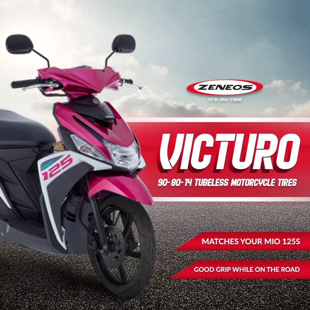 Zeneos VICTURO 90/80-14 Tubeless Motorcycle Racing Tire design for wet ...