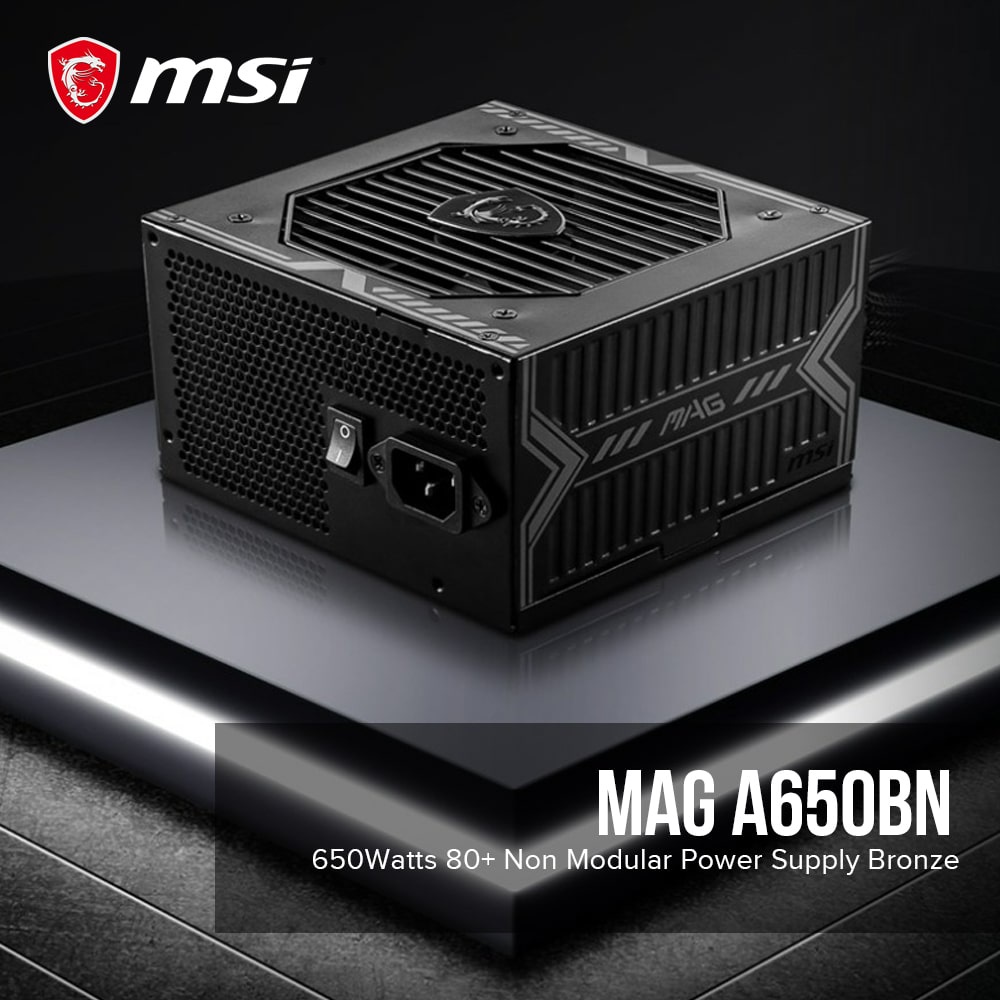 MSI MAG A550BN / MAG A650BN Bronze PSU 550/650 Watts 80+ Non-Modular Power Supply Bronze. Brand ...
