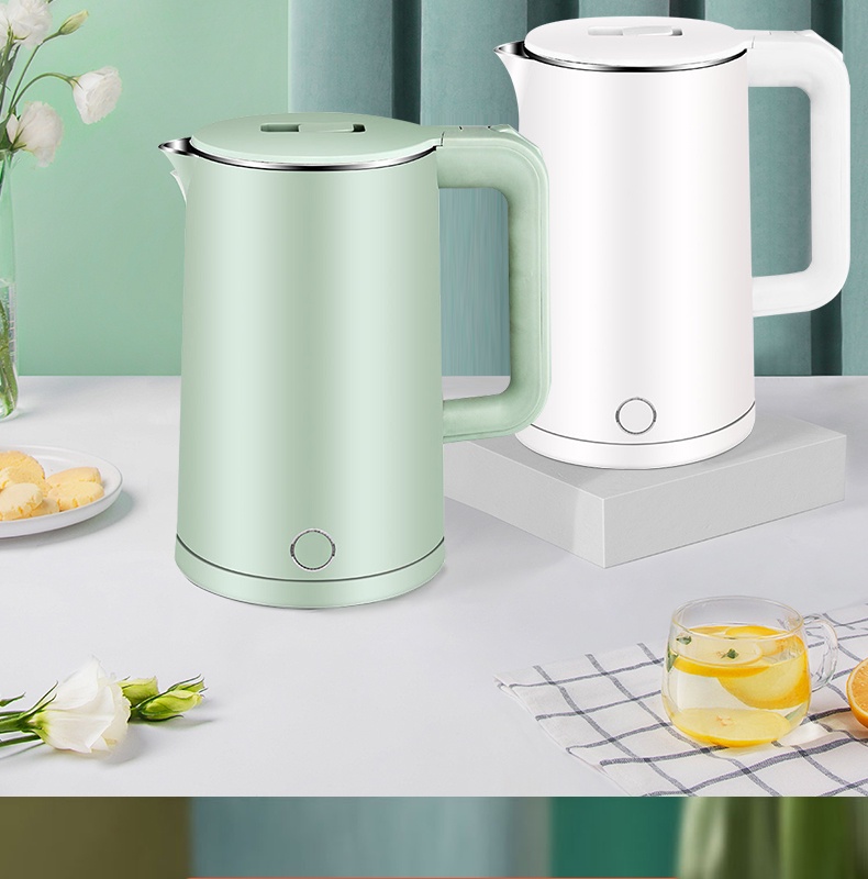 Stainless steel electric kettle 2.3L double layer anti-scalding ...