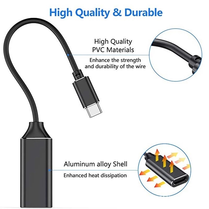 USB C To HDMI Adapter Type C To 4k HDTV Cable for Laptop PC Phone ...