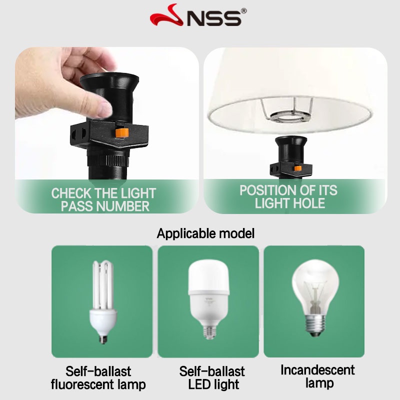 NSS E27 Lamp Bulb Holder With Switch 3M 5M 8M Extension Socket LED ...