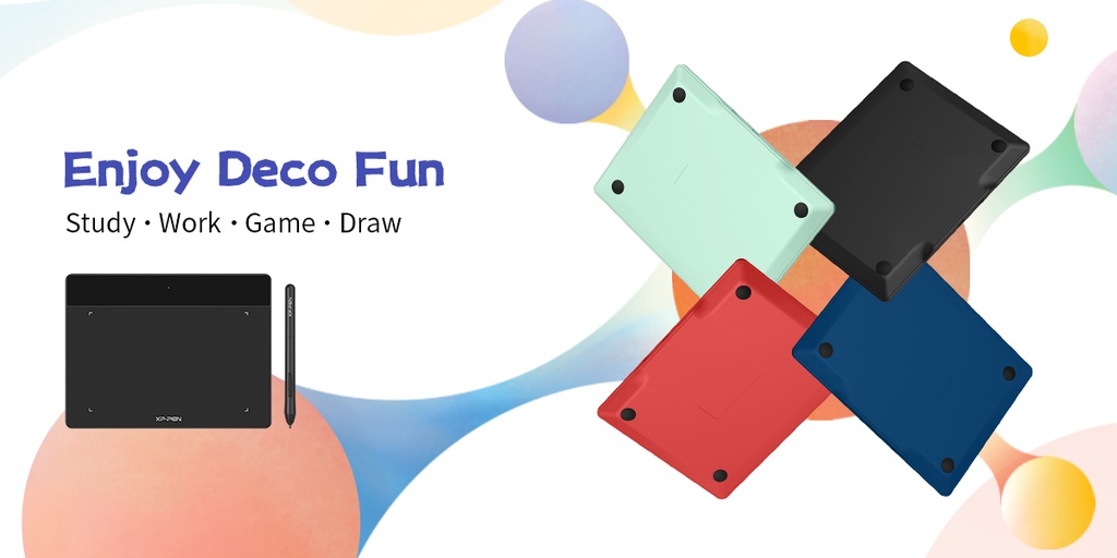 XPPen Deco Fun Drawing Tablet Graphic Tablet Support Android Device Pen ...