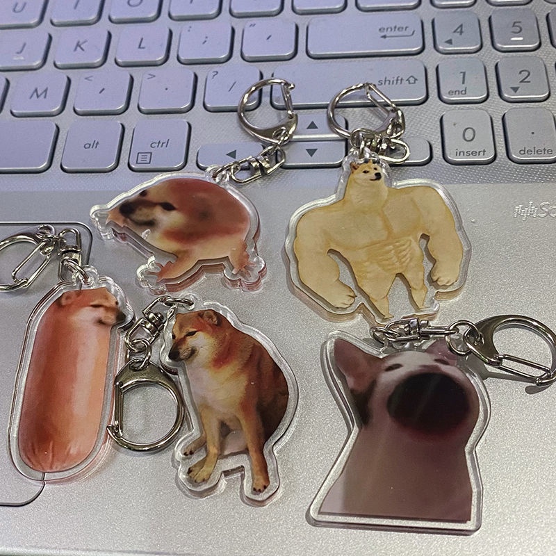 Cute Cheems Pet Keychain Funny 4-5CM Acrylic Pendant Birthday Small ...