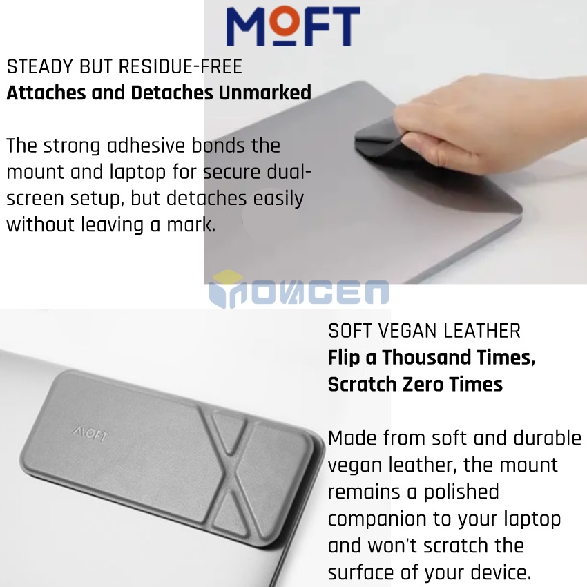 INOVAGEN Moft Flip Laptop Phone Mount Holder Foldaway Top Side Portable ...