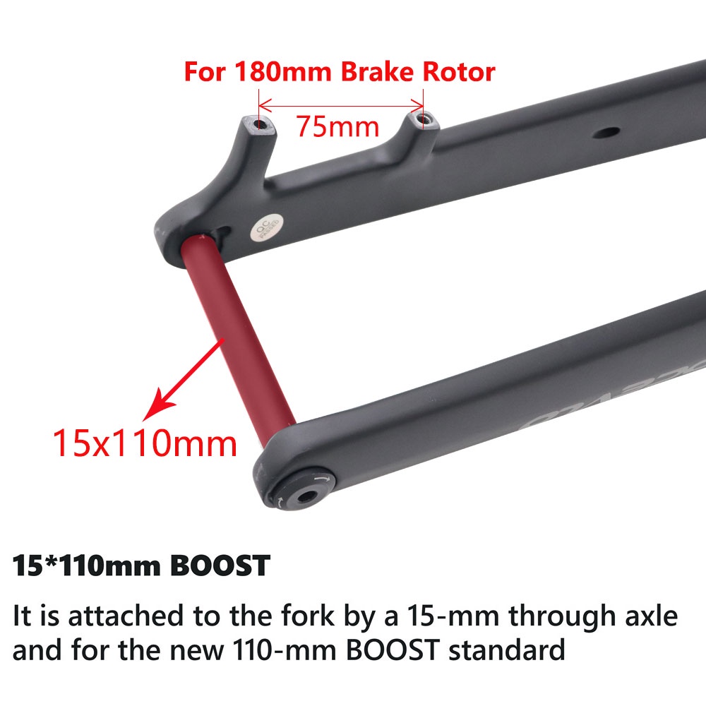 KOCEVLO Boost Mtb Carbon Fork 29er 110*15mm Bike Rigid Disc Brake 1-1/8 ...