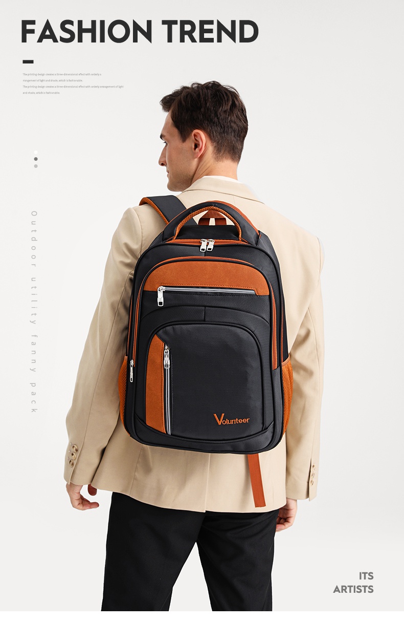 VOLUNTEER BAGS Men's Business Bag Large Capacity Anti-theft Backpack ...