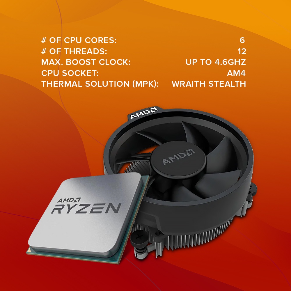 EasyPC | AMD Ryzen 5 5600X Socket AM4 3.7GHz Processor with AMD OEM FAN ...