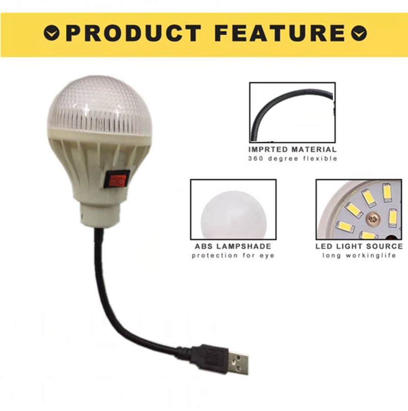 DC5V LED Light Bulb USB Bubble Ball Bulbs Flexible Metal Emergency Lamp | Shopee Philippines