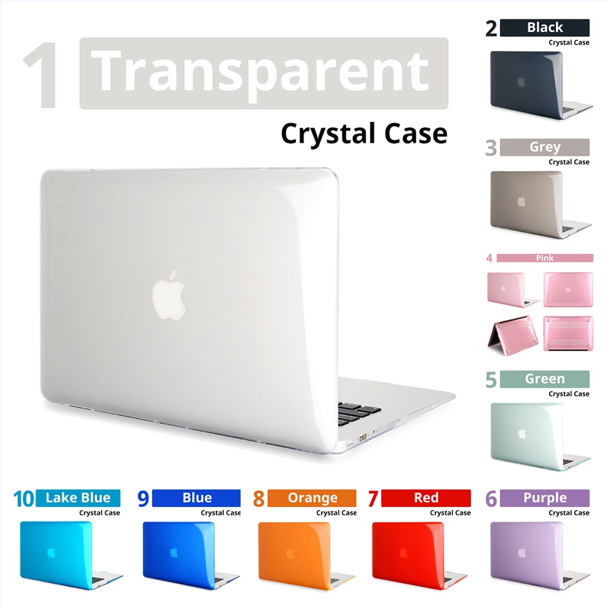 Solid Color Laptop Cover Clear Acrylic Hard Casing Compatible For ...